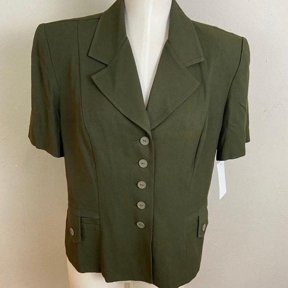 Dani Max | Jackets & Coats | Vintage Olive Green Top Shirt Jacket By ...